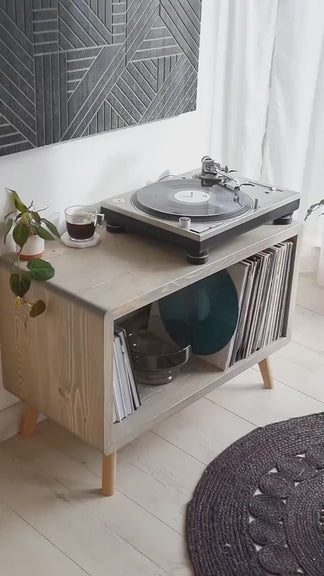 'Denmark' Record Player Stand Made From Scandinavian Redwood – Colin & Peg