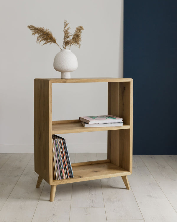 'Paragon' Solid Oak Two Shelf Record Player Stand With Round Profiled ...